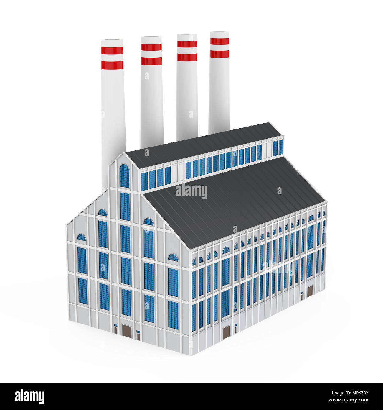 Industrial Factory Building Isolated Stock Photo - Alamy