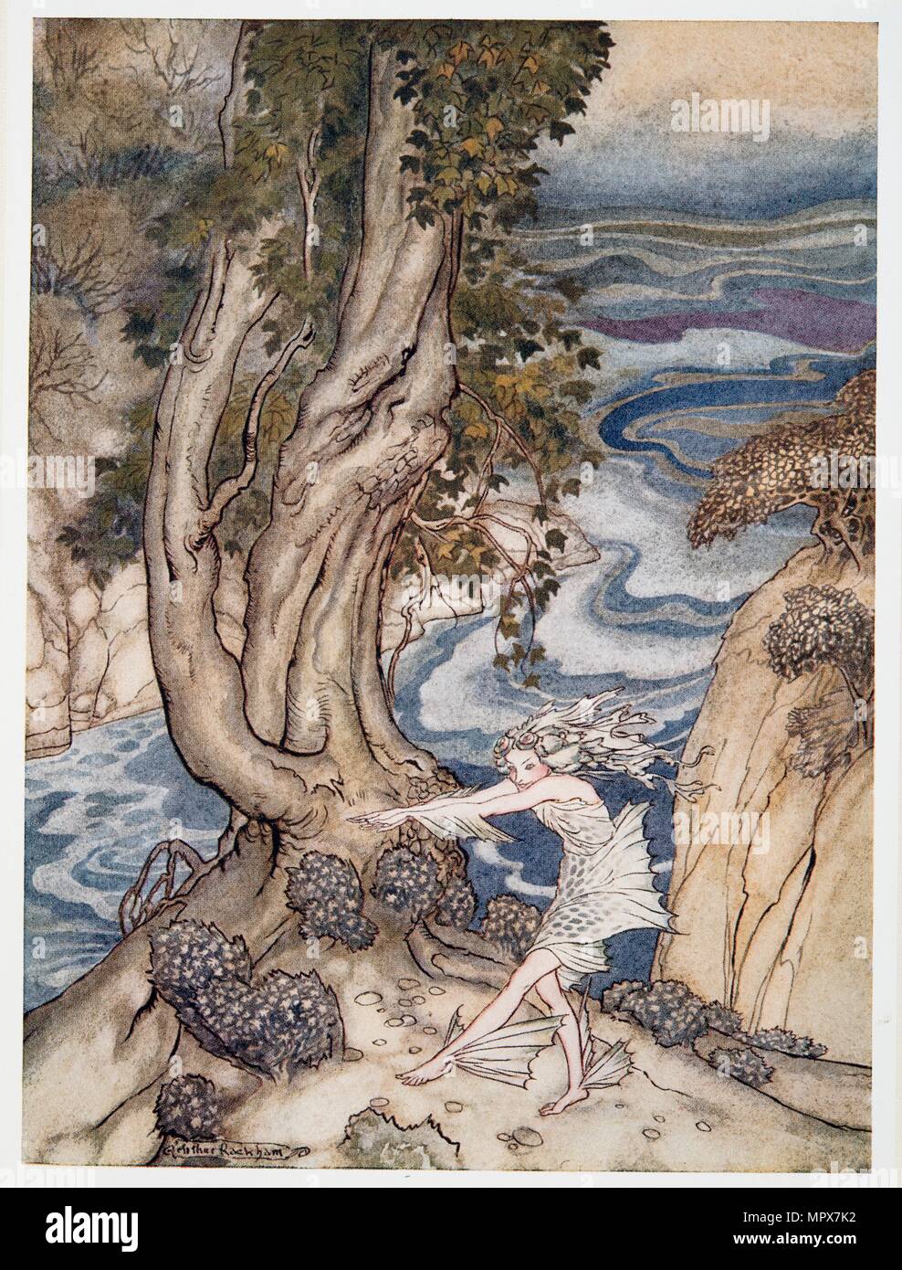 Re-enter Ariel like a water-nymph, illustration from 'The Tempest ...