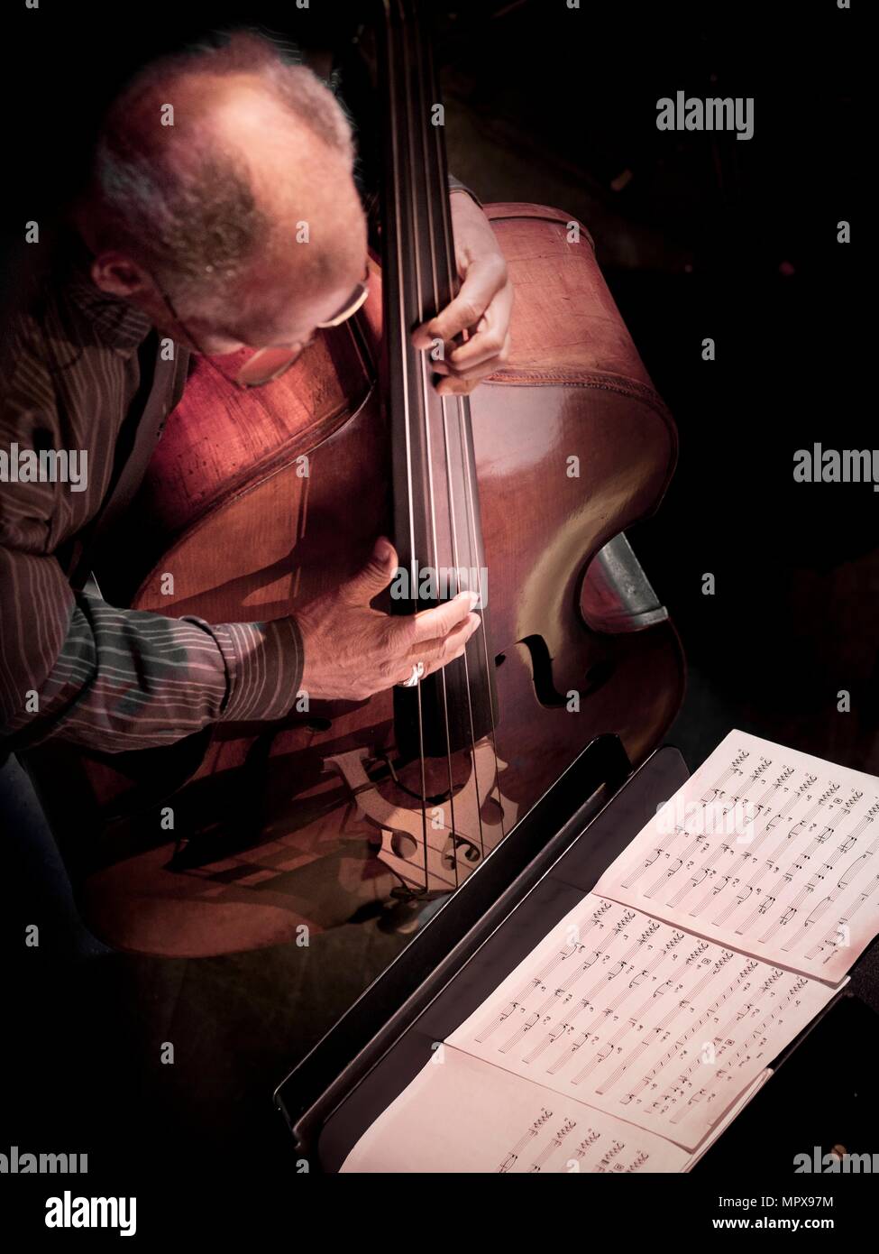Cecil McBee, 2015. Artist: Alan John Ainsworth Stock Photo - Alamy
