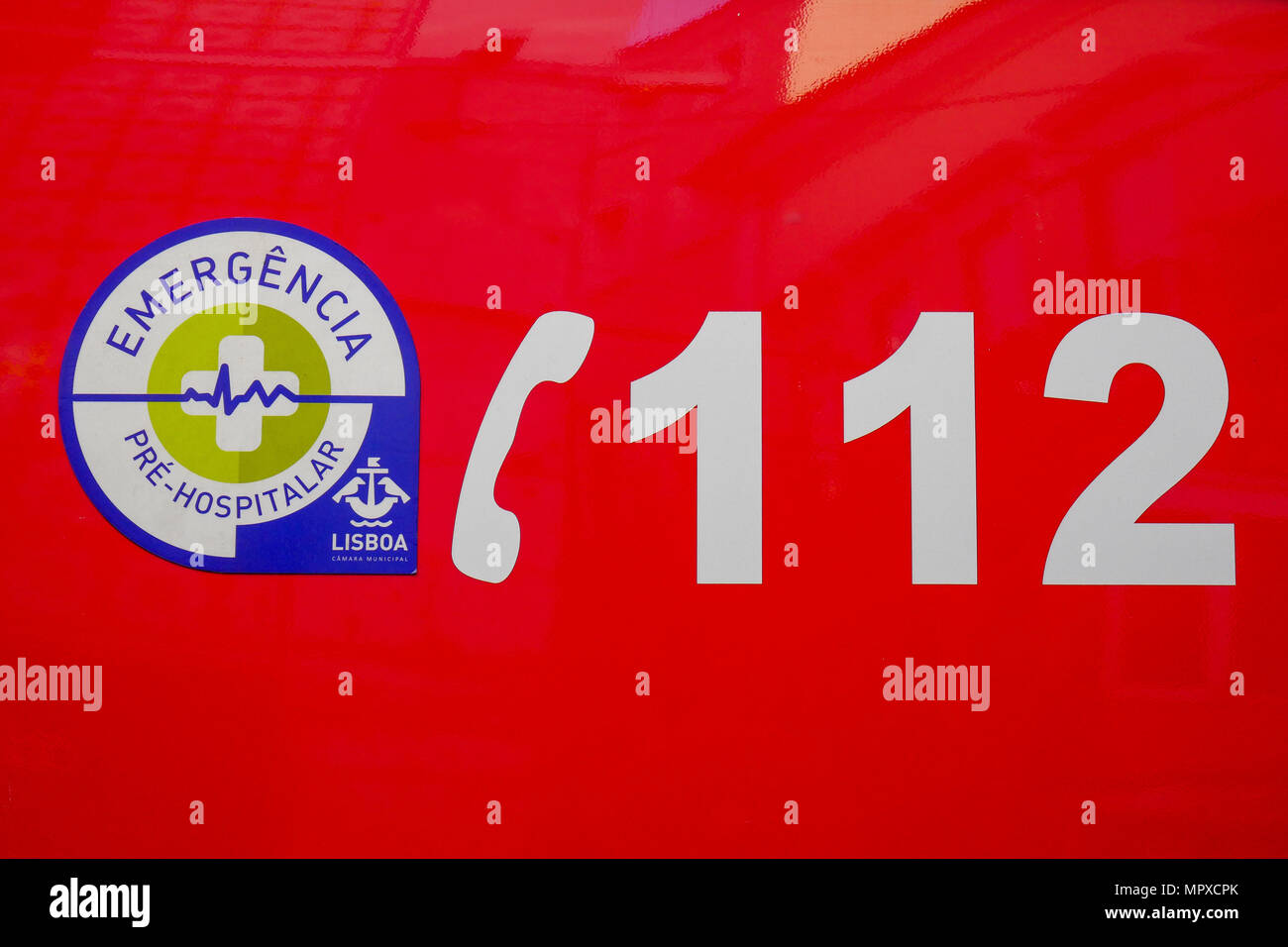 Number 112, Call number for Lisbon Fire Department, painted on the ...