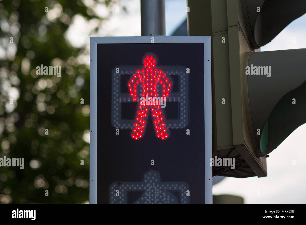 Stop signal pedestrian red traffic light Stock Photo - Alamy