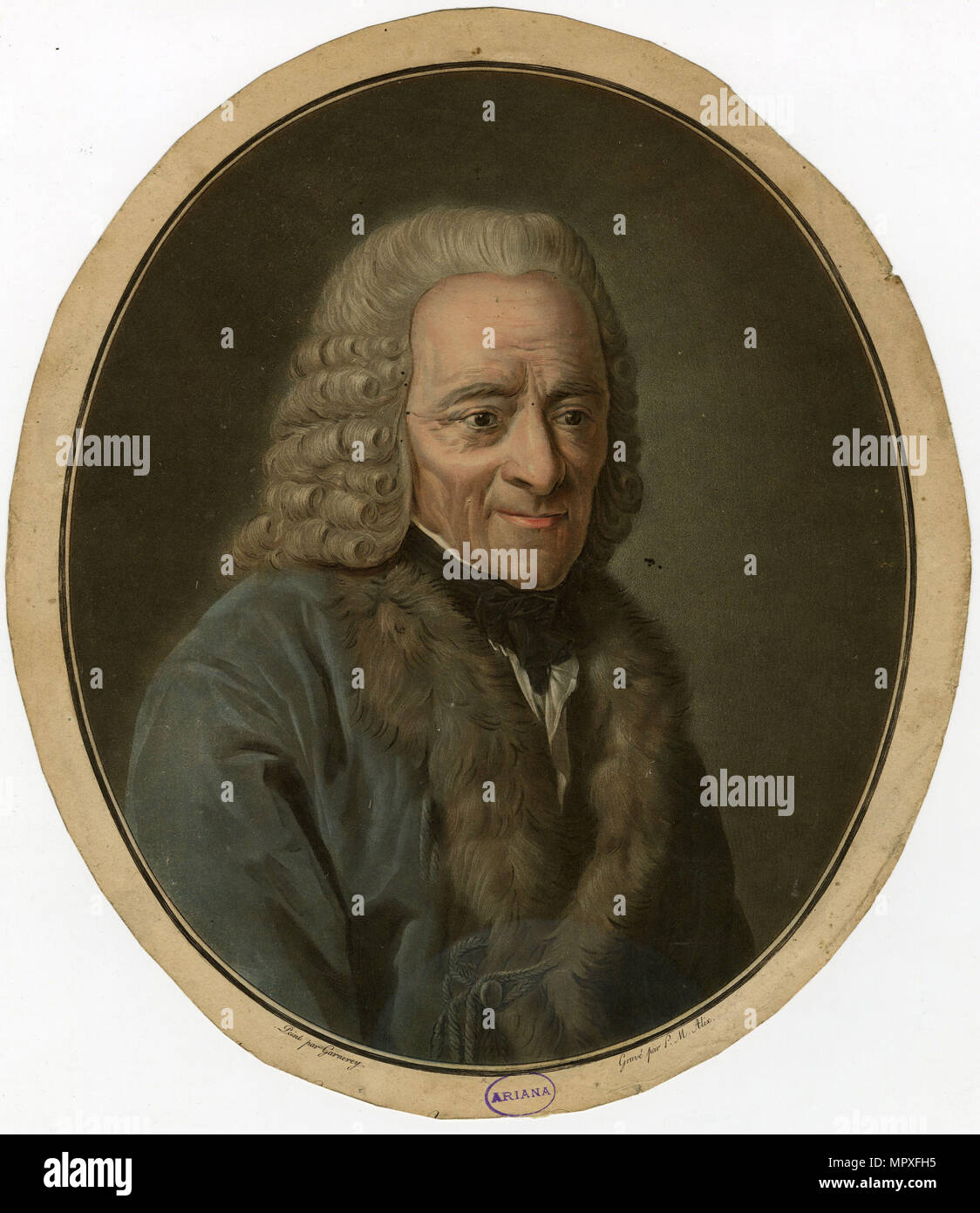 Portrait of Francois Marie Arouet de Voltaire (1694-1778), 1791 Stock ...