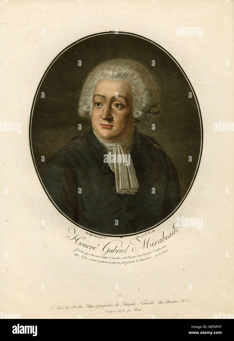 Portrait of Honoré Gabriel Riqueti, comte de Mirabeau (1749-1791), 1792 ...