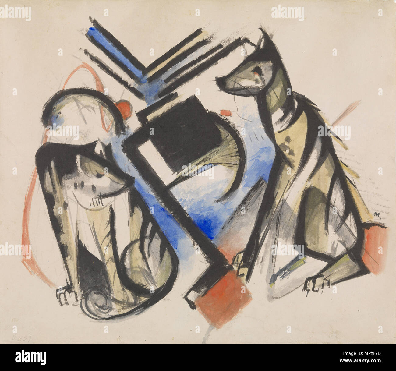 Two wolves painting hi-res stock photography and images - Alamy