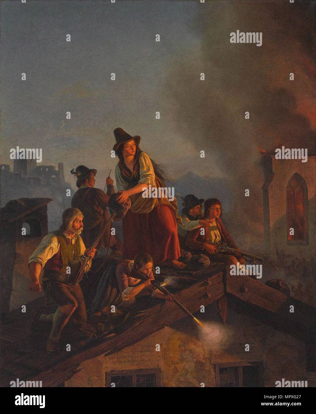 A Tyrolean peasant family defends their house against attacking ...