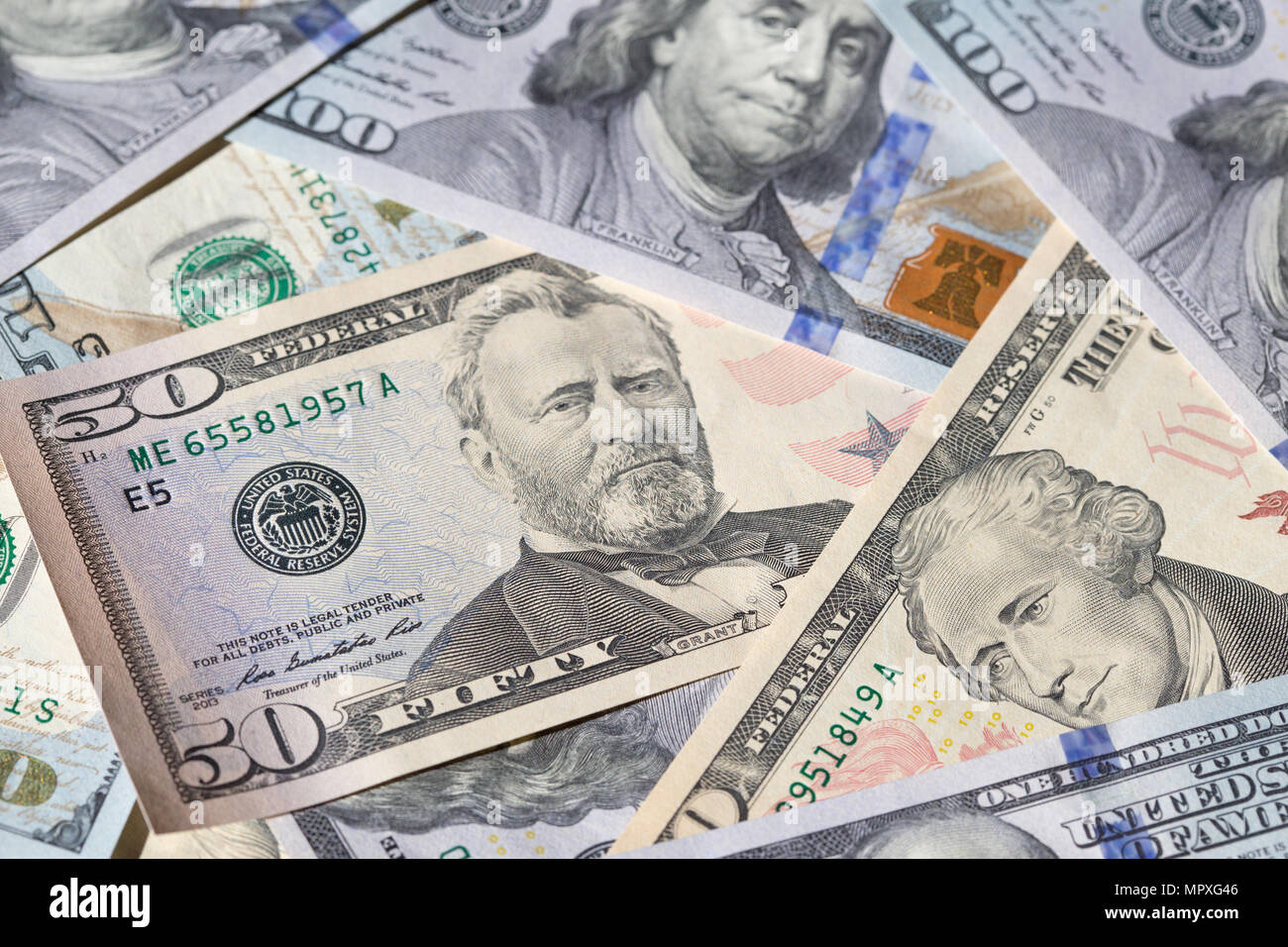 US dollar banknote collection Stock Photo - Alamy
