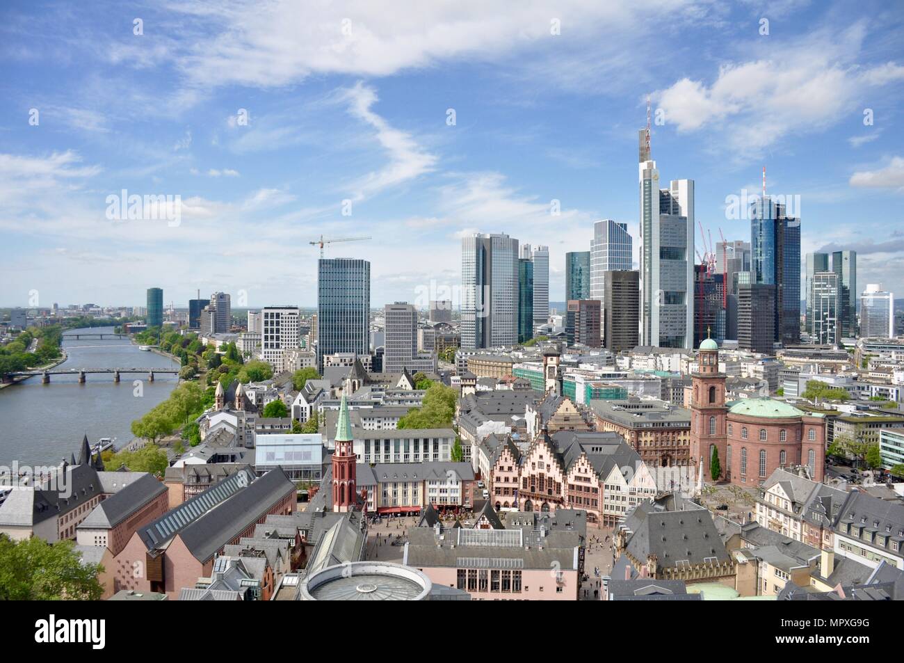 Bird's-eye view of Frankfurt, Germany Stock Photo - Alamy