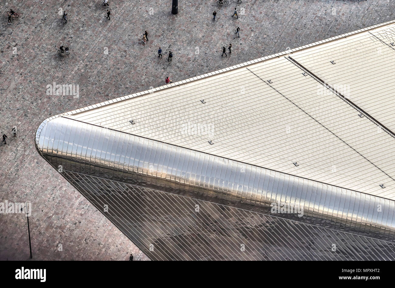 Rotterdam, The Netherlands, May 11, 2018: close-up of the stainless ...