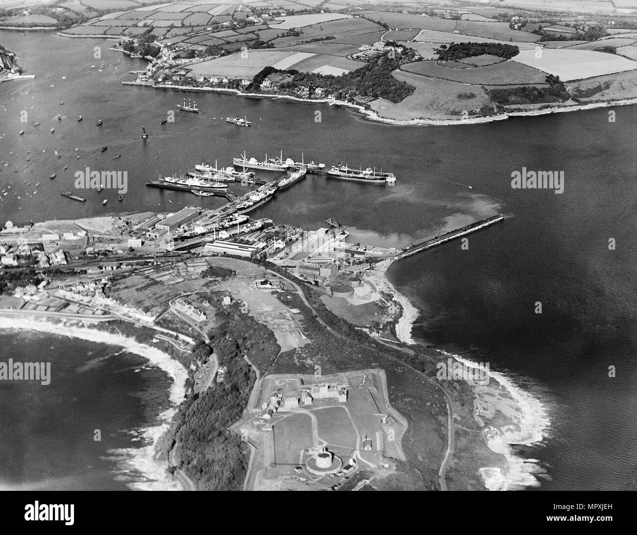 Falmouth Harbour, Cornwall, 1937. Artist: Aerofilms Stock Photo - Alamy