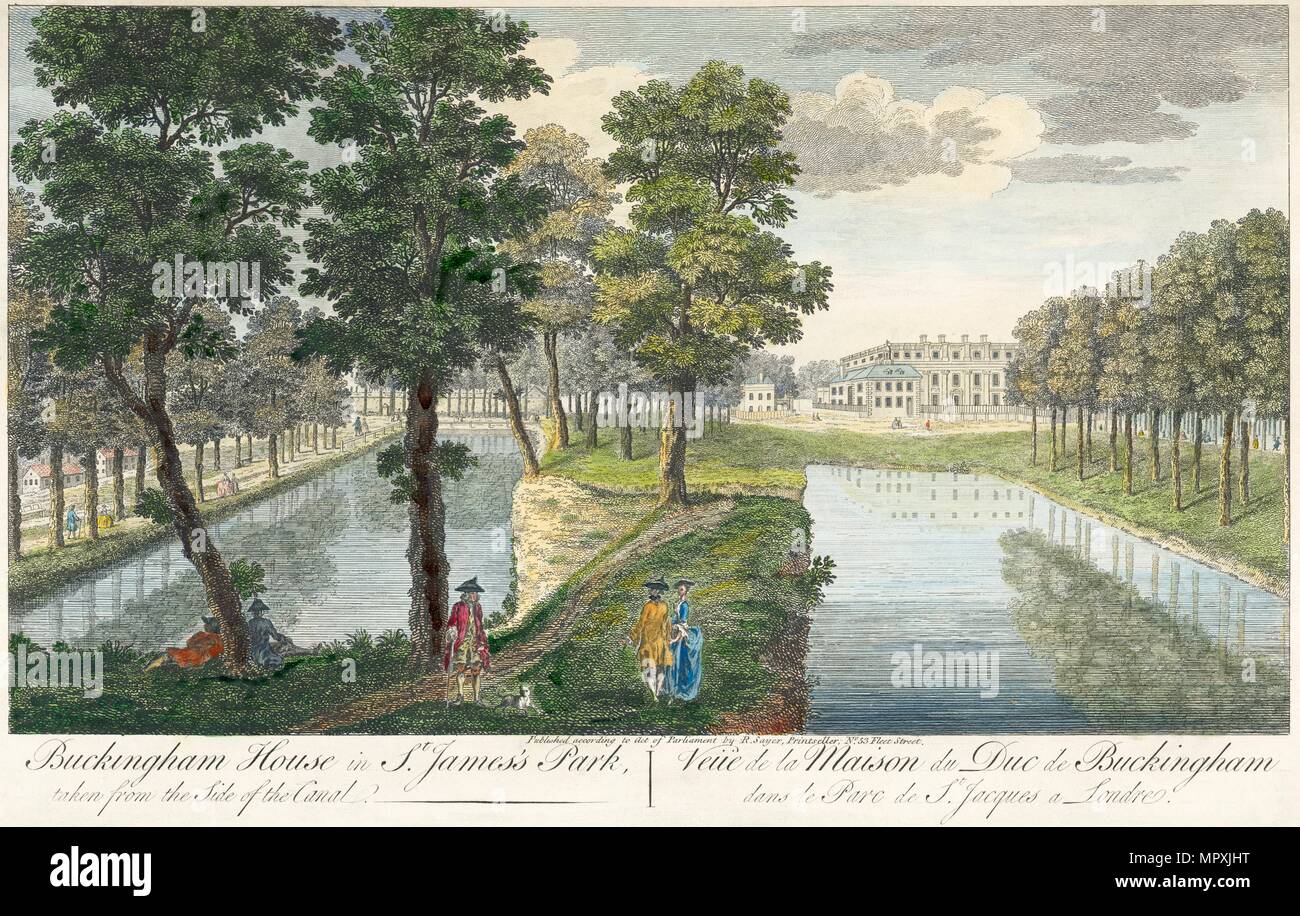 'Buckingham Palace in St James Park', London, 1750. Artist: Unknown ...