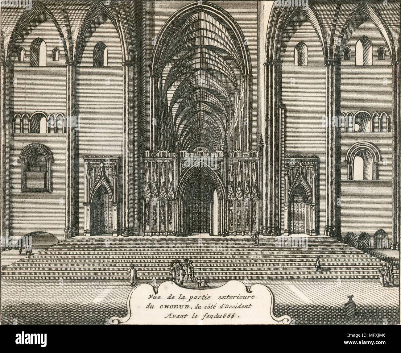 Choir of Old St Paul's Cathedral, City of London, 1707. Artist: Unknown ...