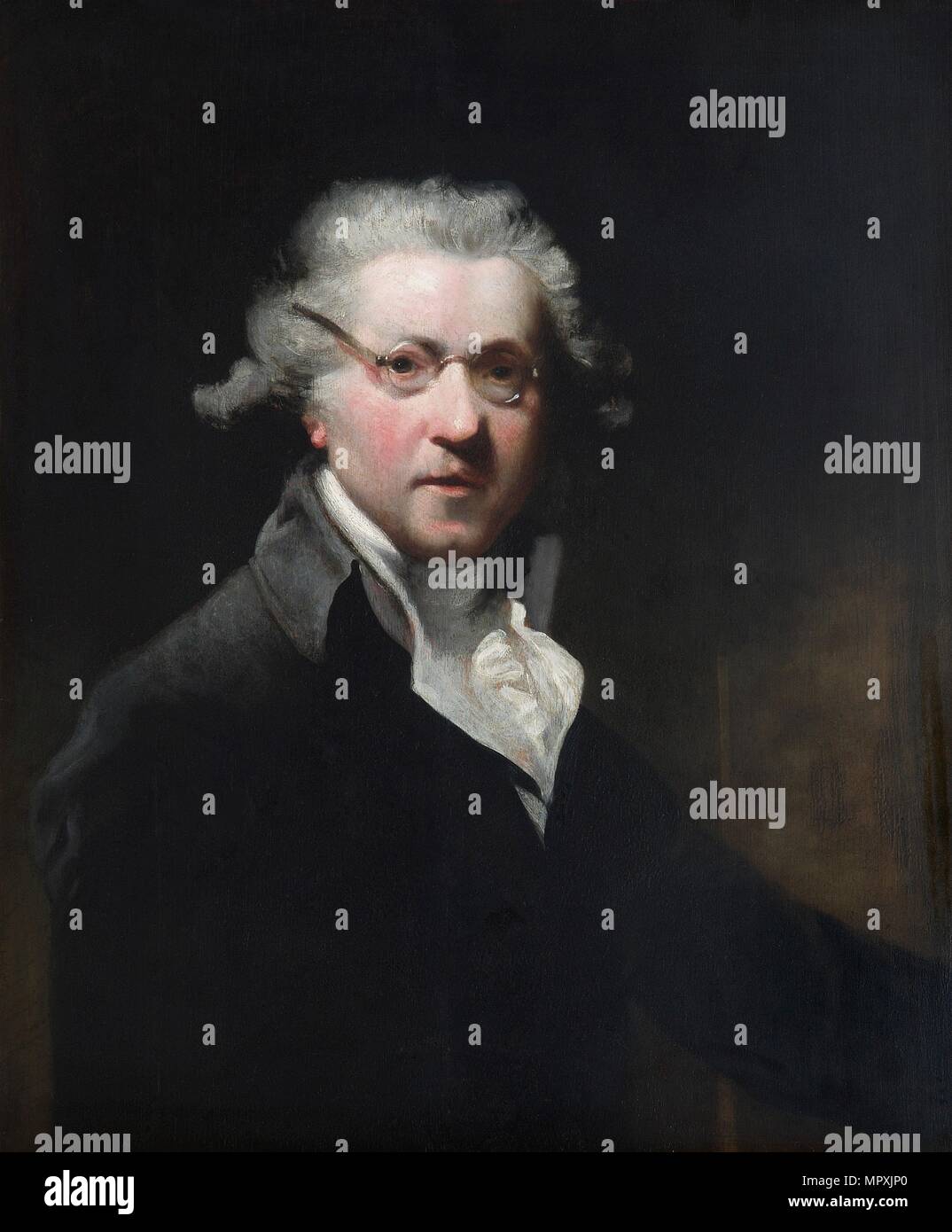 Self-portrait of English painter Joshua Reynolds wearing glasses, 18th ...