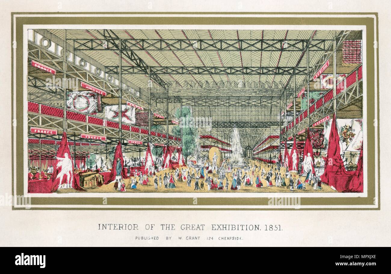 Great Exhibition, Crystal Palace, Hyde Park, London, 1851. Artist ...