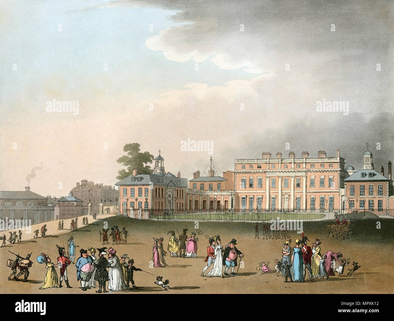 Buckingham Palace, London, 1809. Artist: Augustus Charles Pugin Stock ...