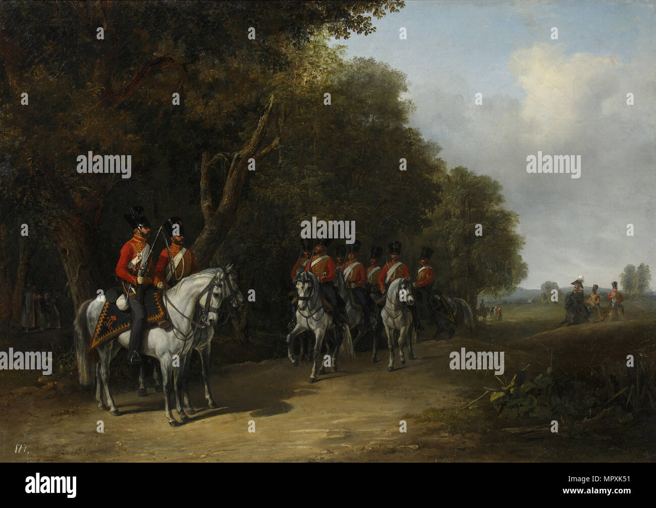 1st Squadron of the Life Guard Hussar Regiment on maneuvers, 1838 Stock ...