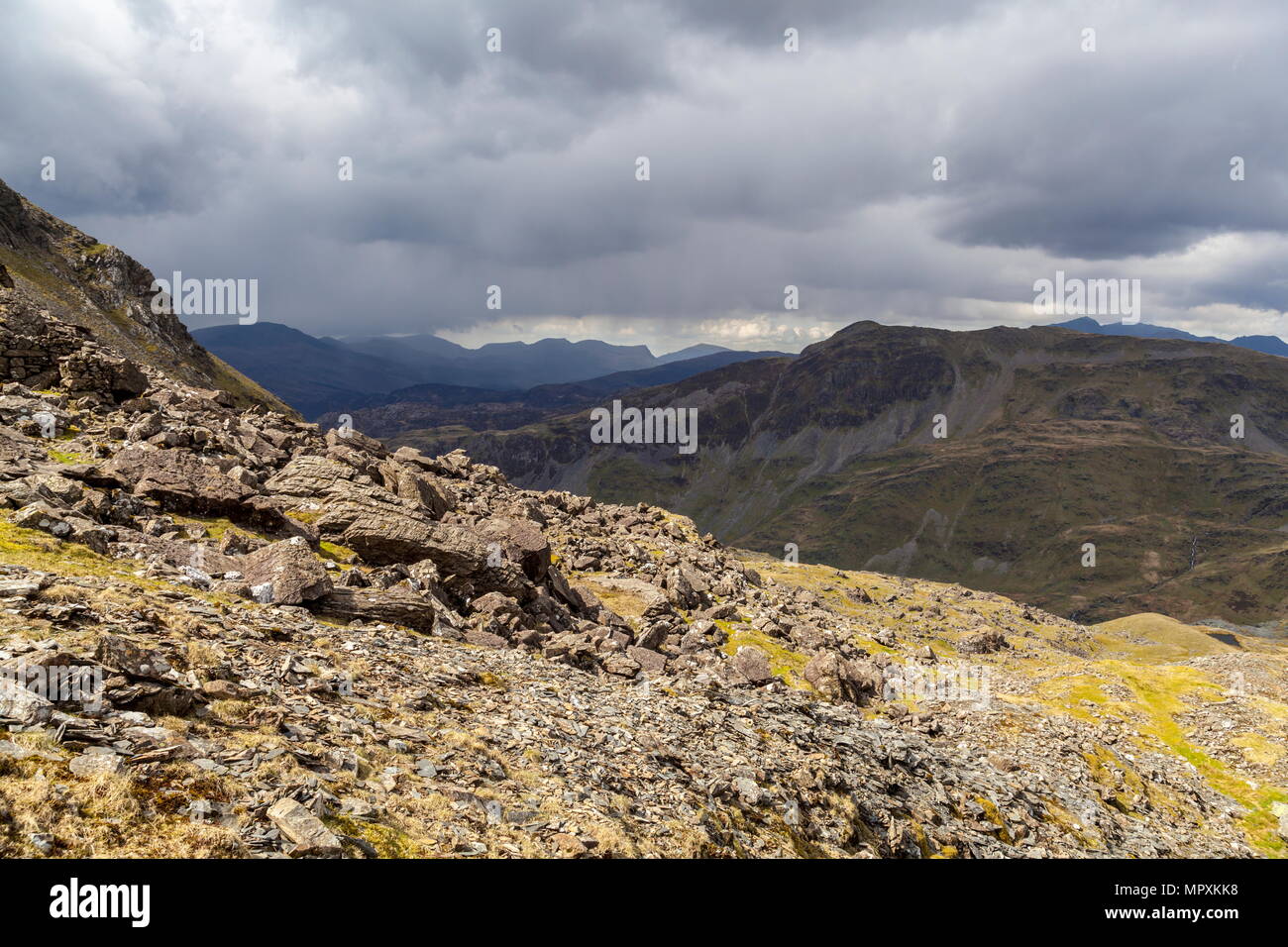 The summit of Cnicht can be seen across the Croesor valley from the ...
