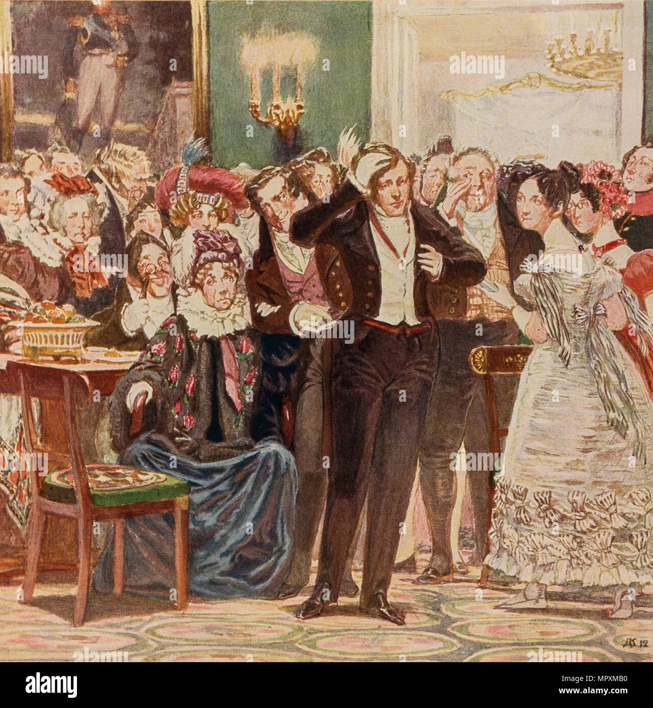 Illustration to the comedy Woe from Wit by Alexander Griboyedov, 1913 ...