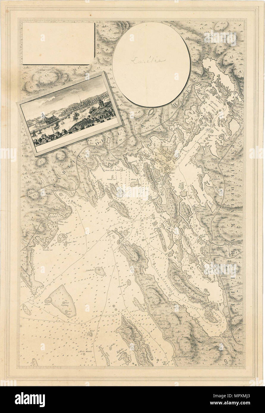 Sea chart of Vyborg bay, Russia, c. 1786-88 Stock Photo - Alamy