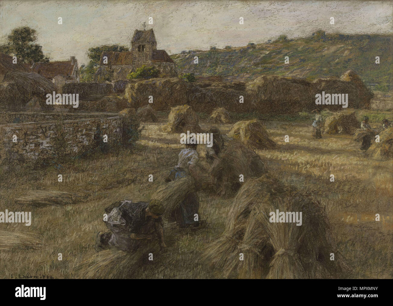 Harvest. The Sheaf-Binders Stock Photo - Alamy