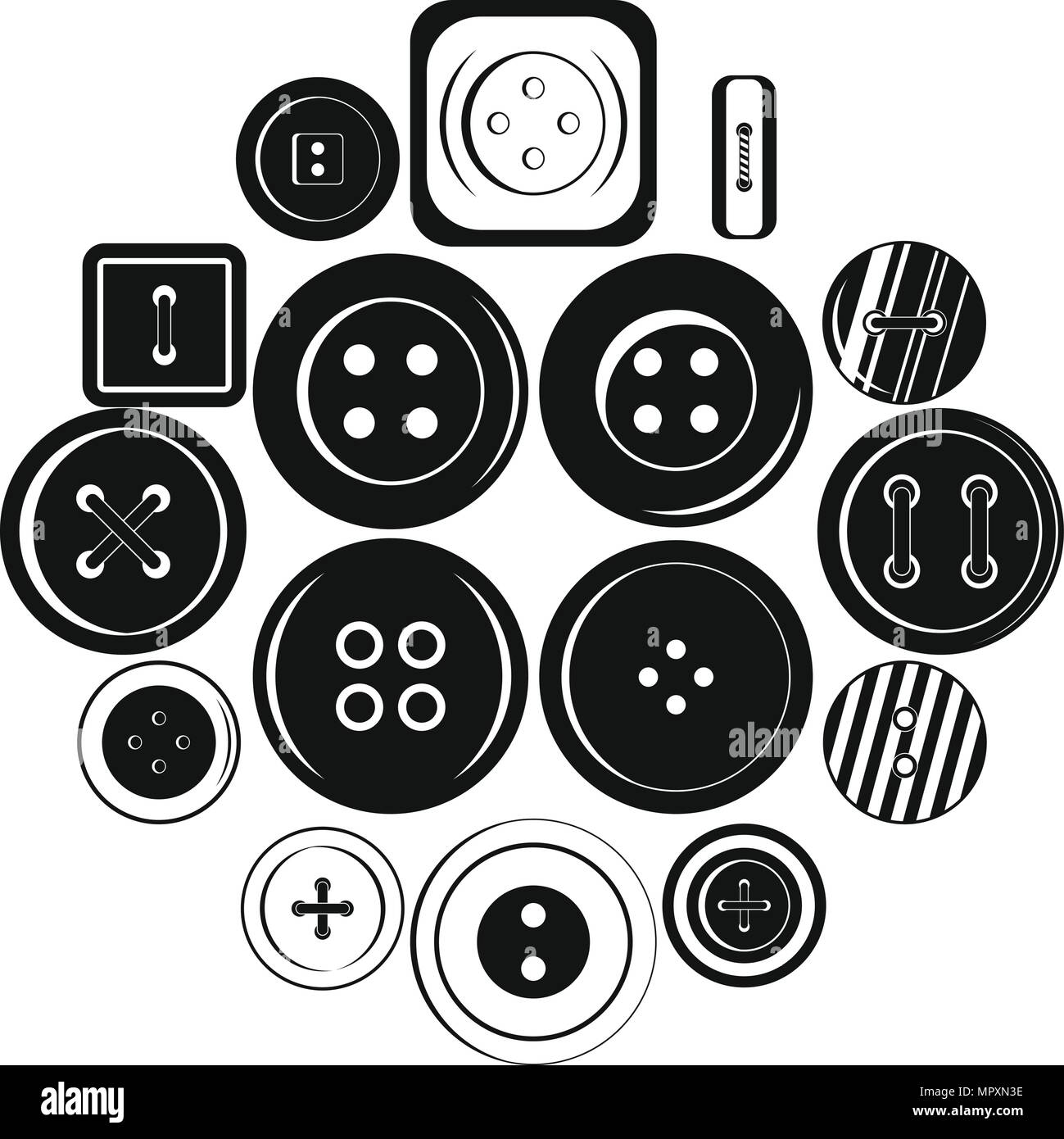 Clothes button icons set, simple style Stock Vector Image & Art - Alamy