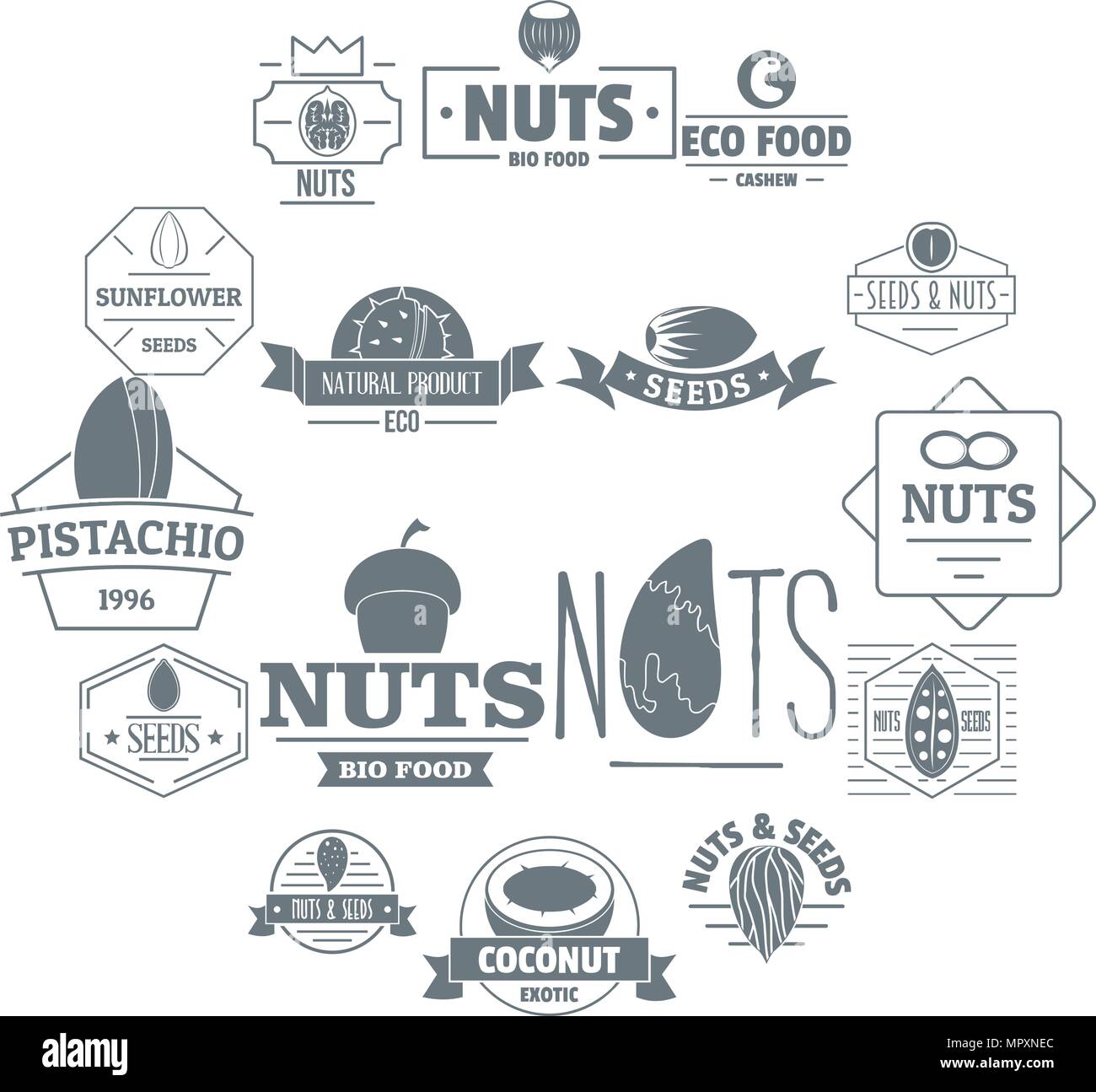 Roasted seeds and nuts Stock Vector Images - Alamy