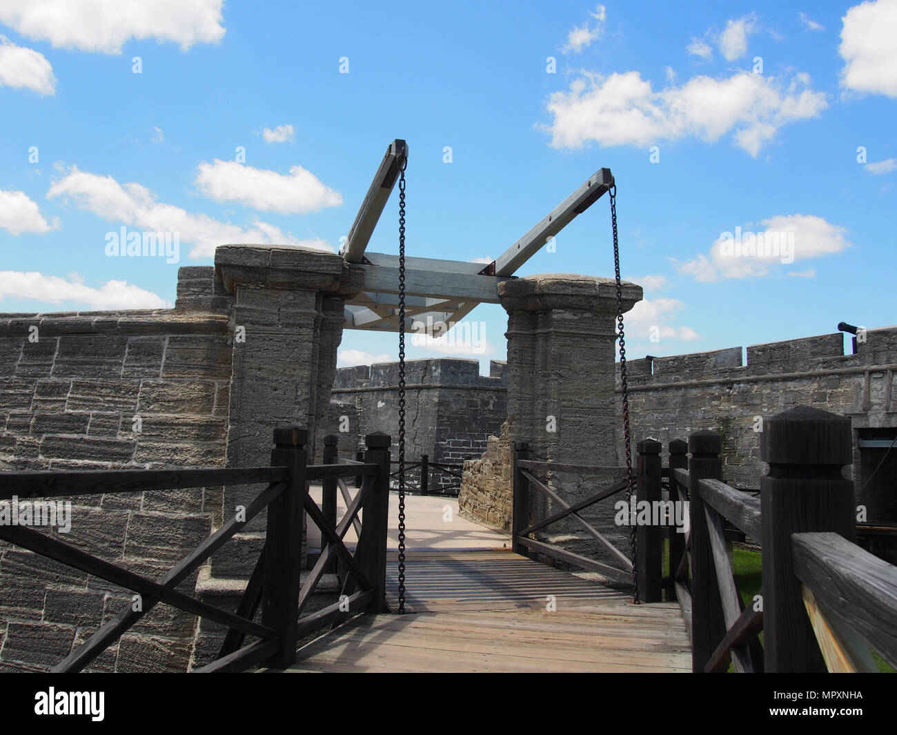 Drawbridge entrance to Castillo de San Marcos in St. Augustine, Florida ...