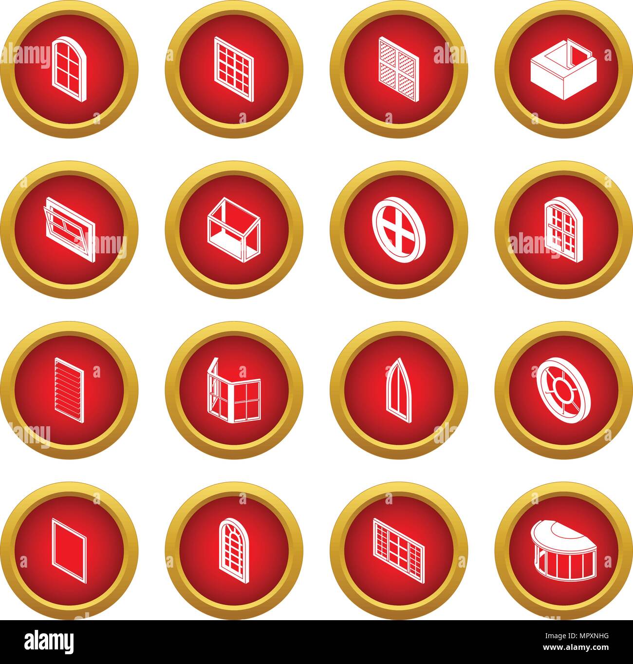 Window forms icons set, simple style Stock Vector Image & Art - Alamy