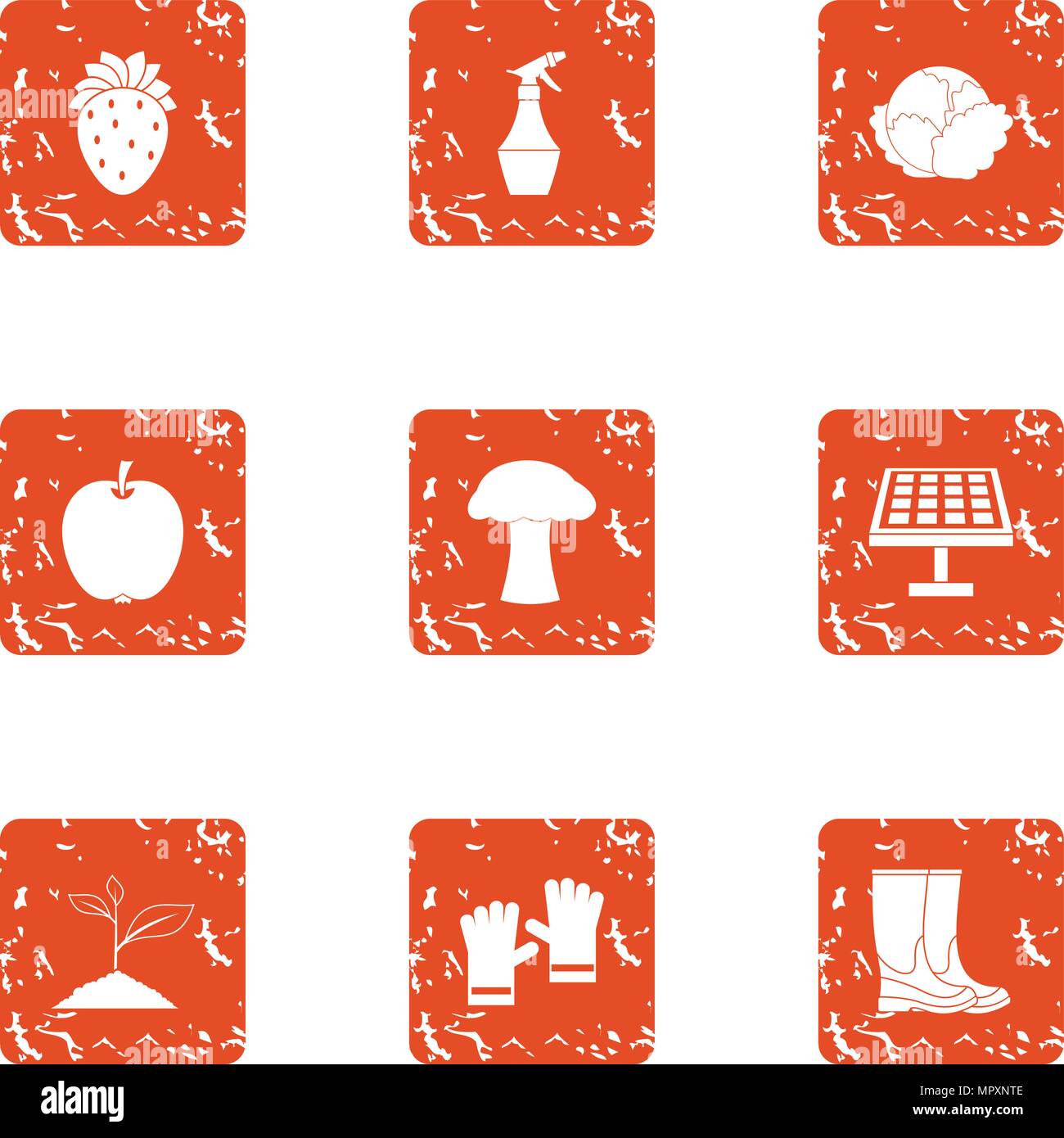 Grow grass icons set, grunge style Stock Vector Image & Art - Alamy