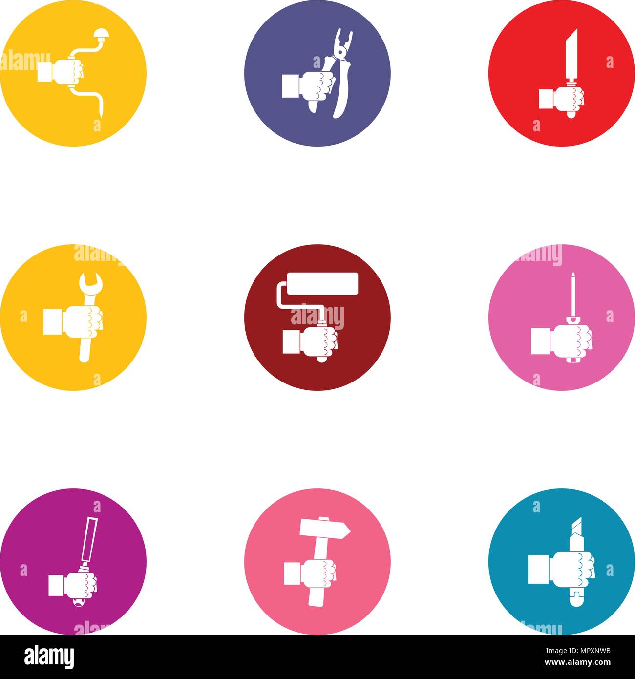 Wall repair icons set, flat style Stock Vector Image & Art - Alamy