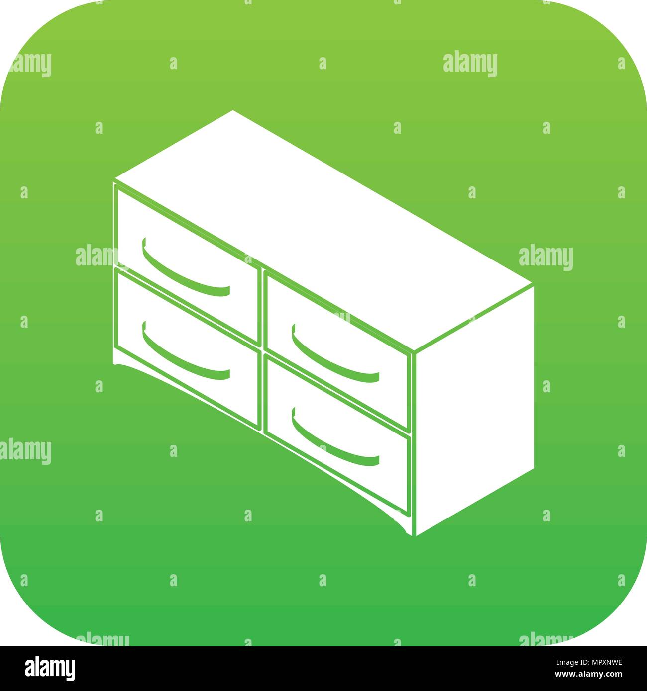 Chest of drawers icon green vector Stock Vector Image & Art - Alamy