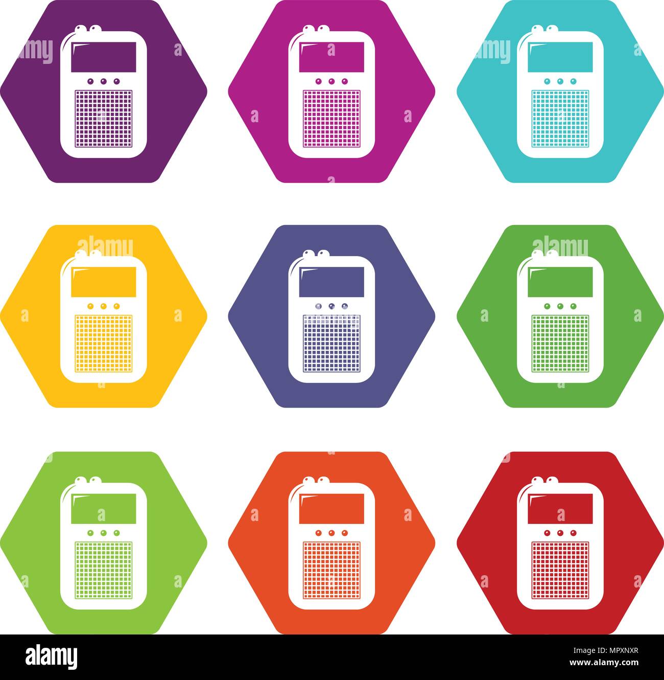 Portable radio icons set 9 vector Stock Vector Image & Art - Alamy