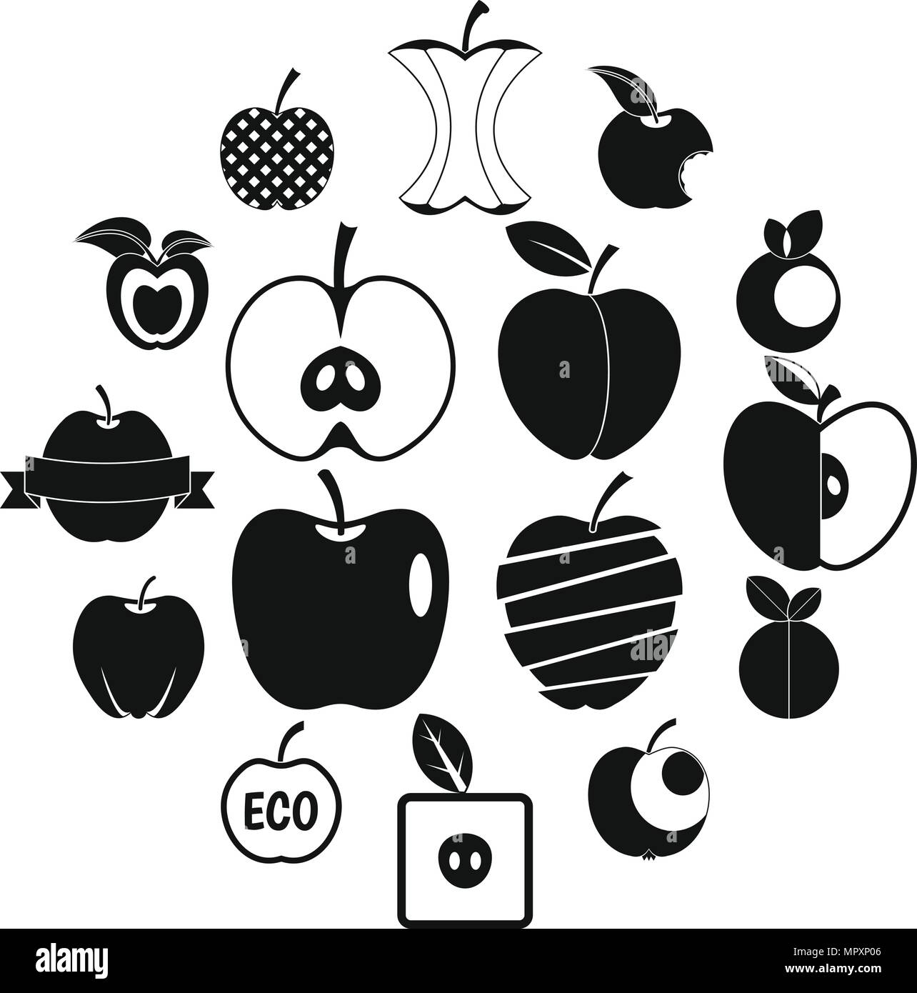 Apple icons set design logo, simple style Stock Vector Image & Art - Alamy