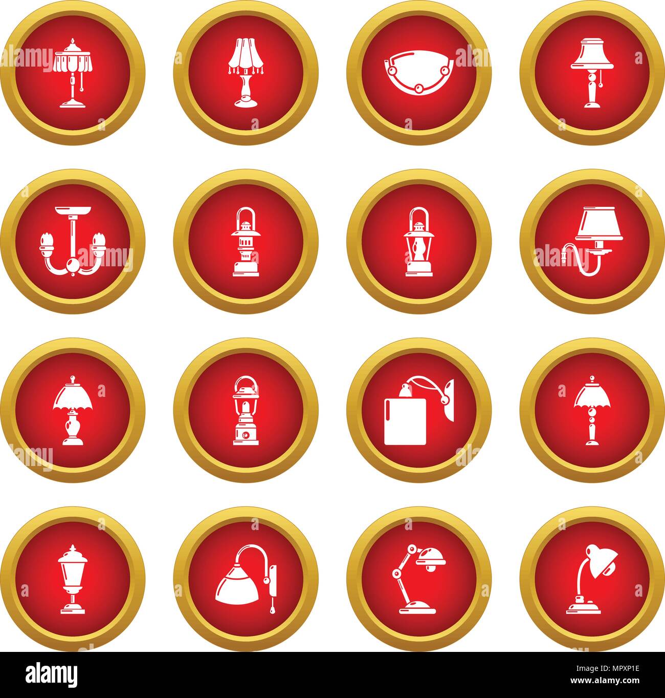 Lamp icons set, simple style Stock Vector Image & Art - Alamy