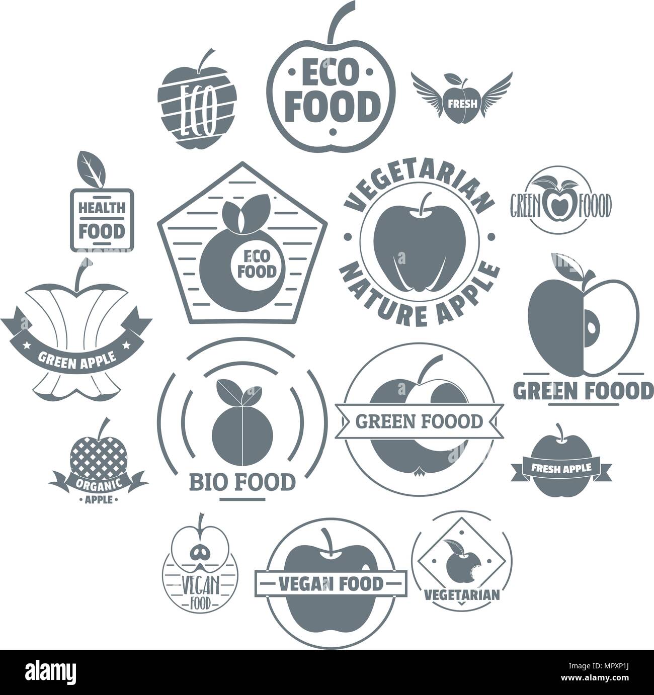 Apple logo icons set, simple style Stock Vector Image & Art - Alamy