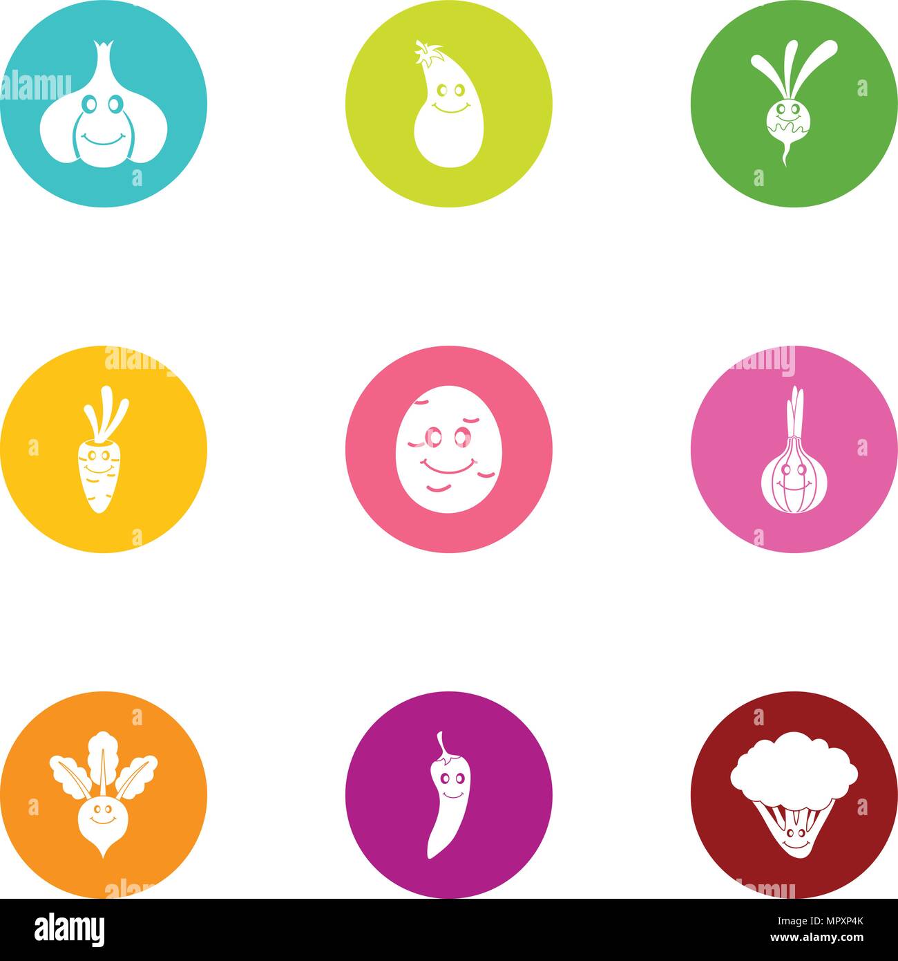 Pickle icons set, flat style Stock Vector Image & Art - Alamy