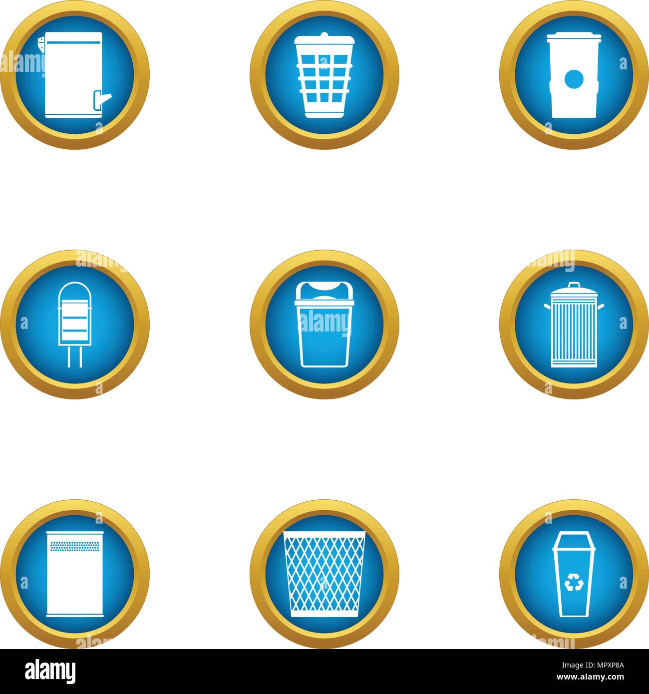 Place for garbage icons set, flat style Stock Vector Image & Art - Alamy