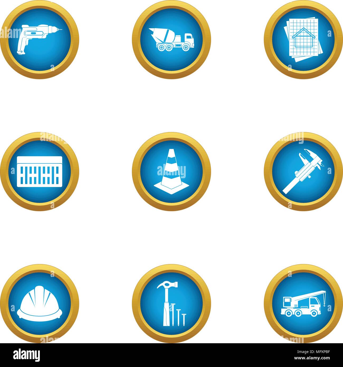 Maintenance of road icons set, flat style Stock Vector Image & Art - Alamy