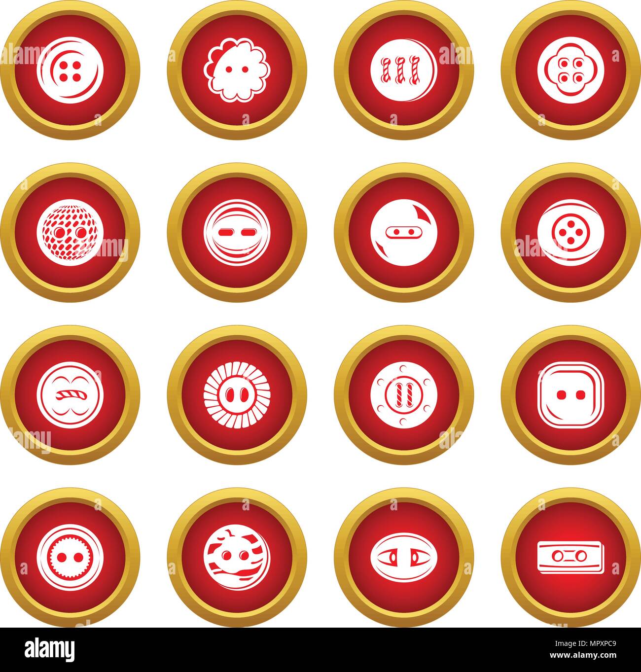 Clothes button icons set, simple style Stock Vector Image & Art - Alamy