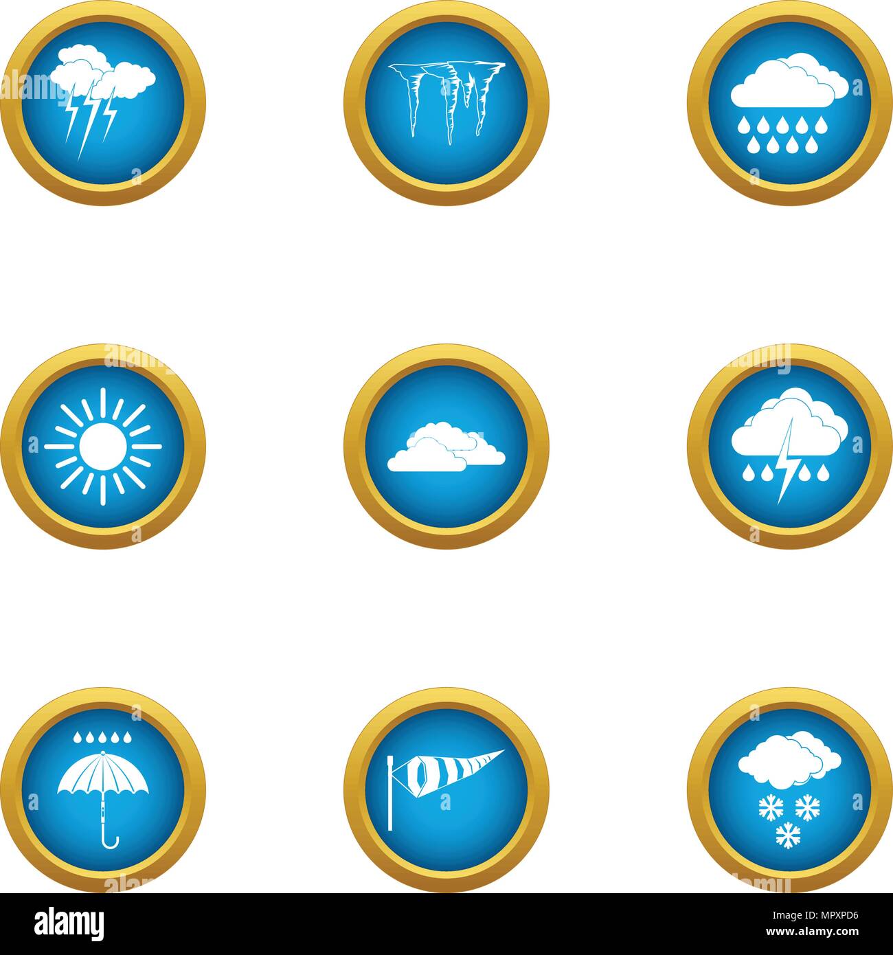 Edge icons set, flat style Stock Vector Image & Art - Alamy