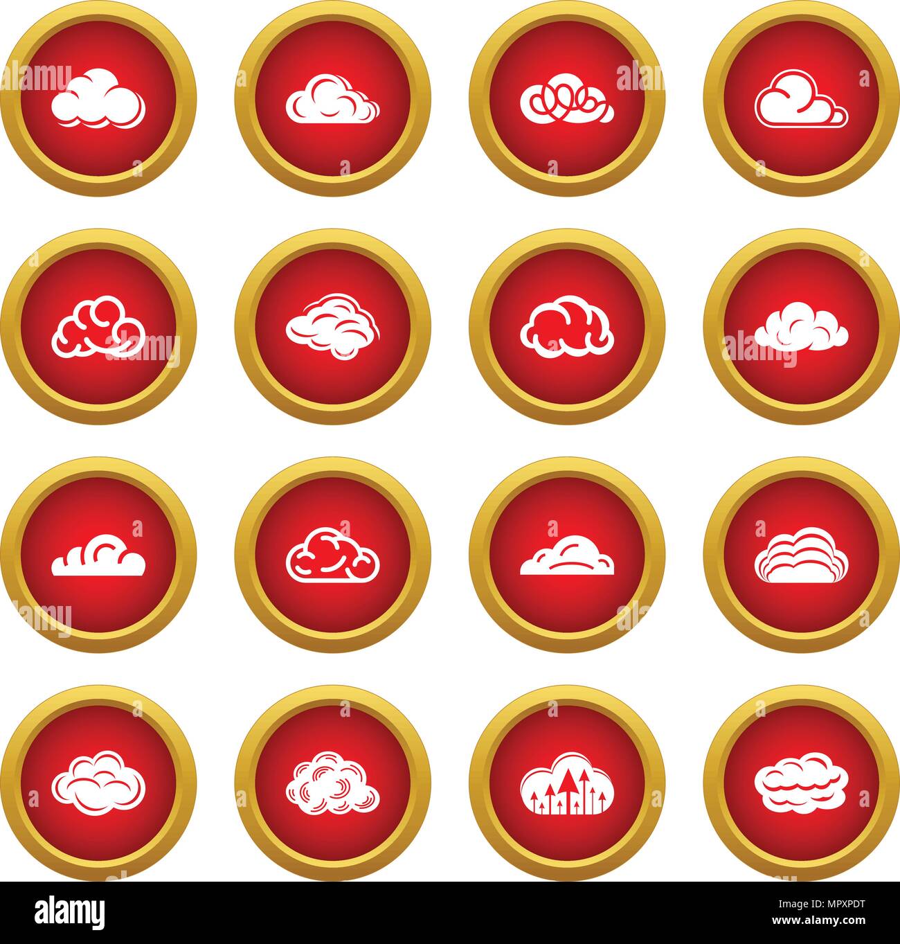 Cloud icons set, simple style Stock Vector Image & Art - Alamy