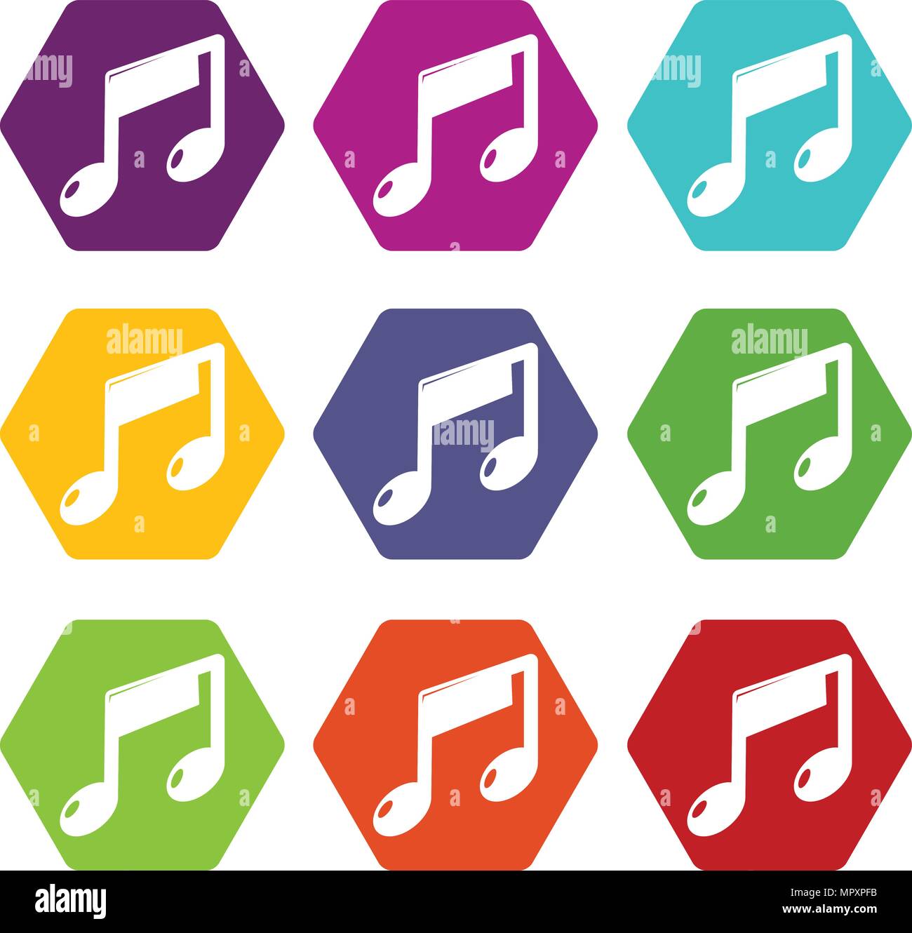 Music note icons set 9 vector Stock Vector Image & Art - Alamy