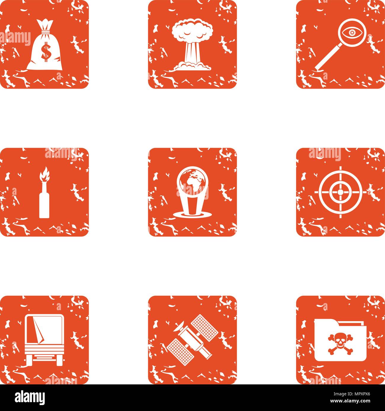 Impact icons set, grunge style Stock Vector Image & Art - Alamy