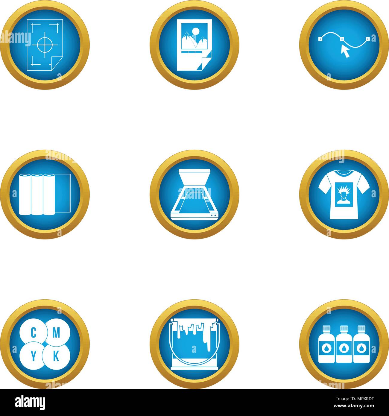 Polygraphy icons set, flat style Stock Vector Image & Art - Alamy