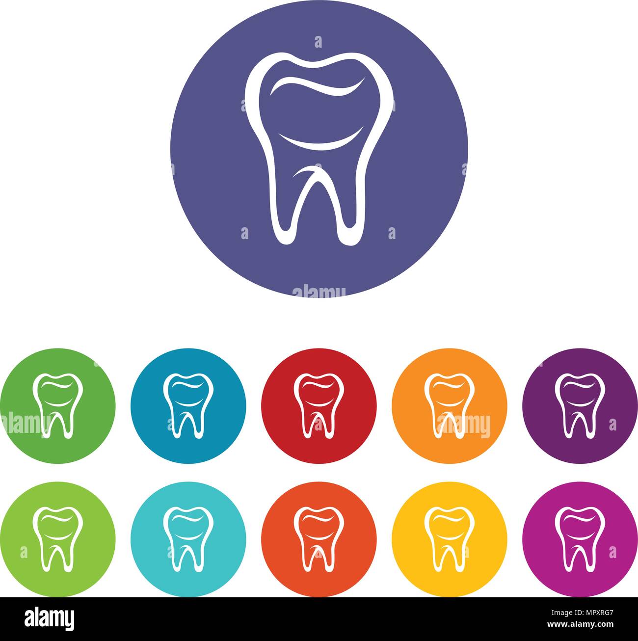 Tooth icons set vector color Stock Vector Image & Art - Alamy