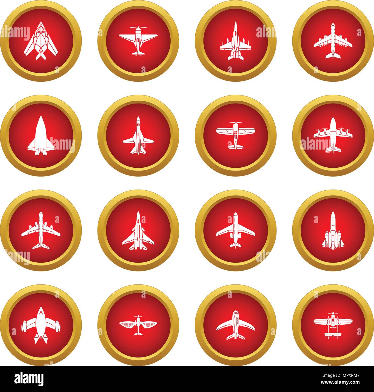 Airplane top view icons set, simple style Stock Vector Image & Art - Alamy