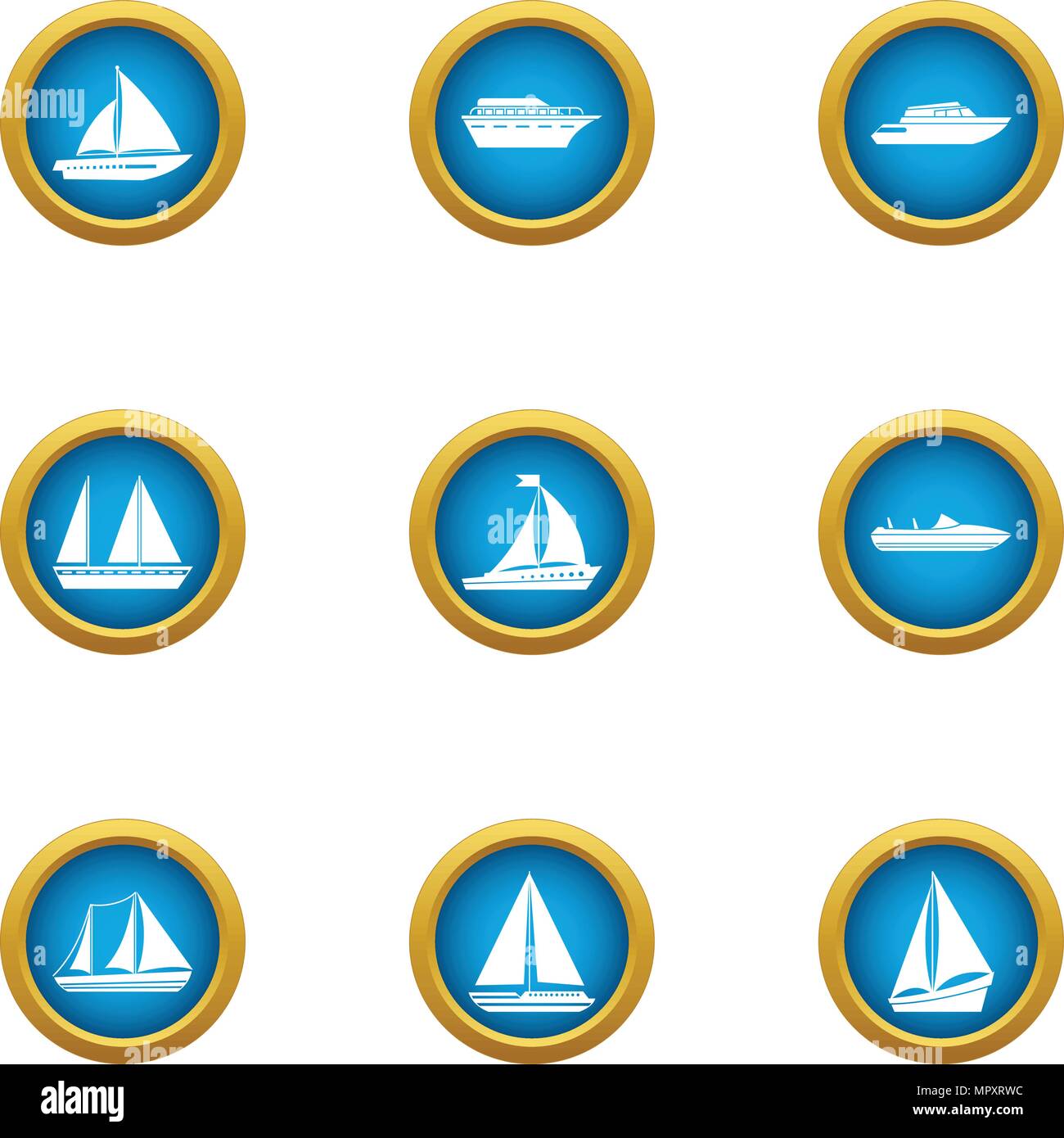 Steamboat icons set, flat style Stock Vector Image & Art - Alamy