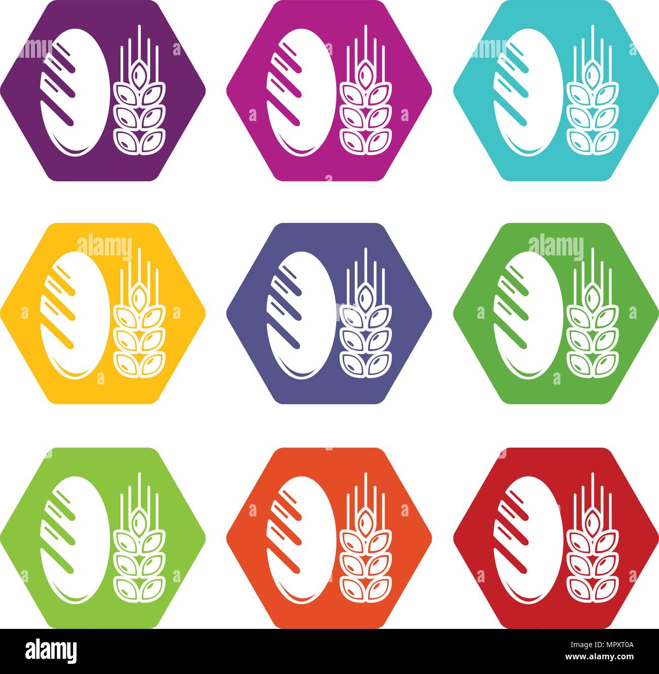 Bread wheat icons set 9 vector Stock Vector Image & Art - Alamy