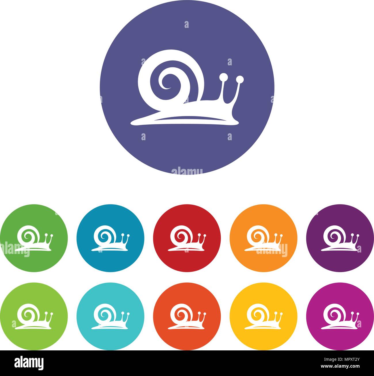 Snail icons set vector color Stock Vector Image & Art - Alamy