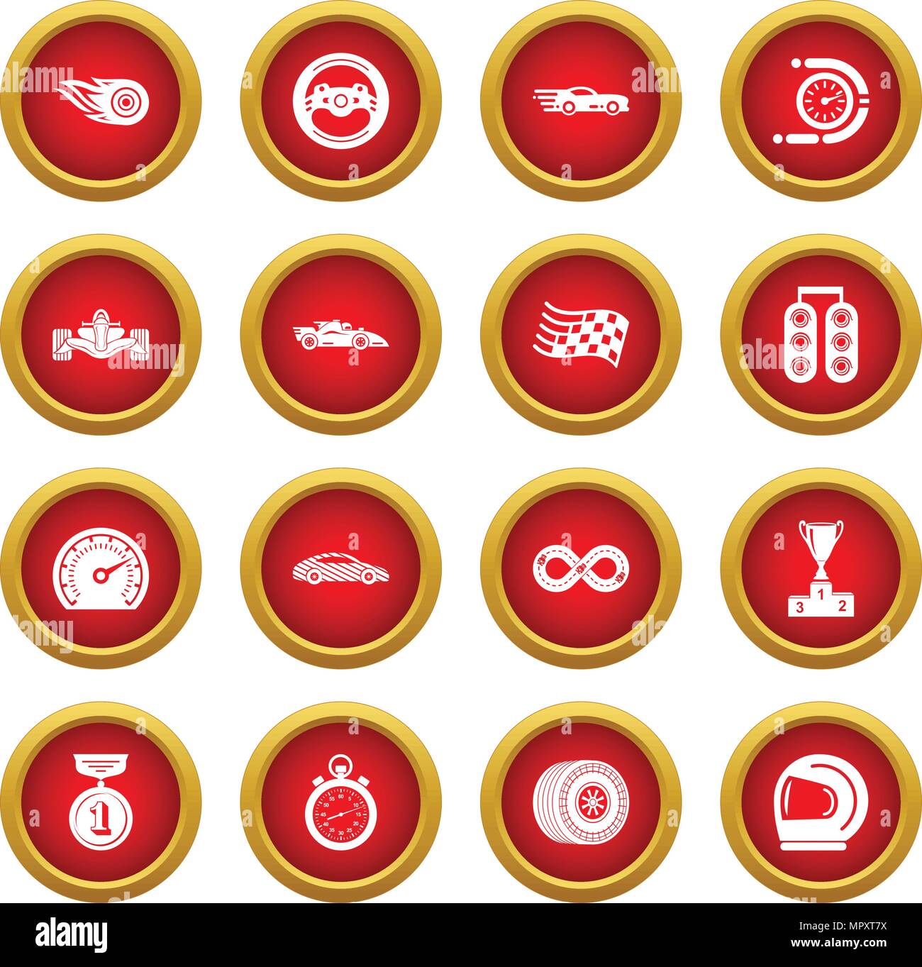 Car race icons set, simple style Stock Vector Image & Art - Alamy