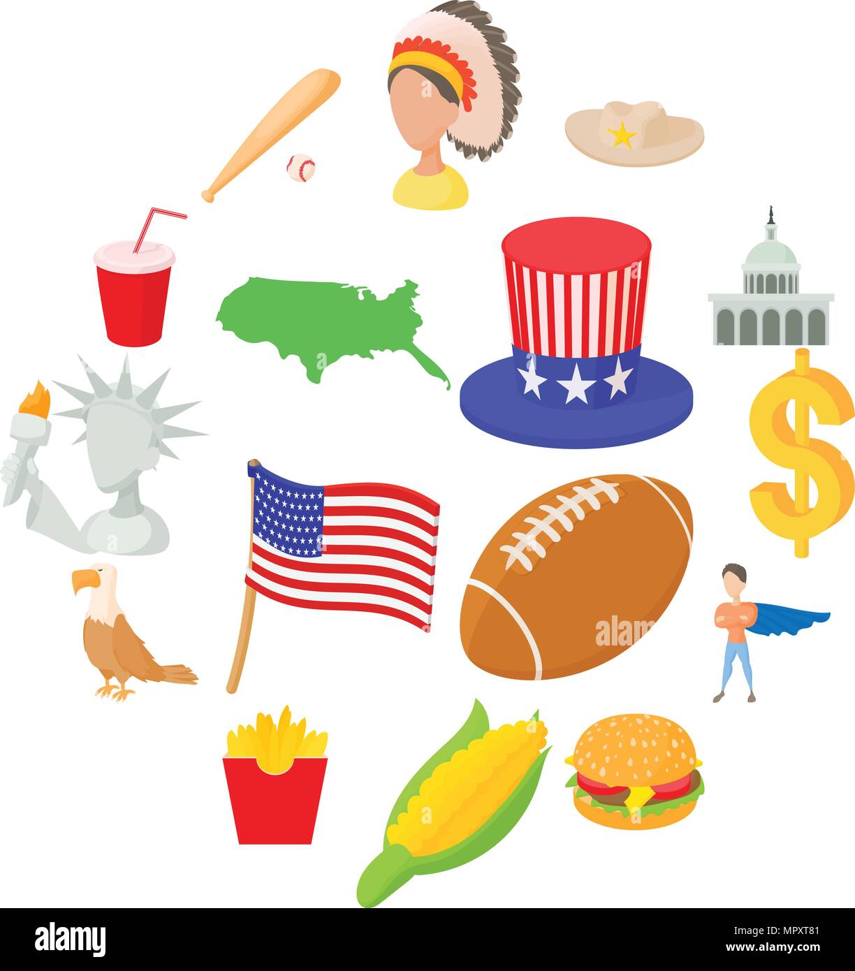Usa icons set, cartoon style Stock Vector Image & Art - Alamy